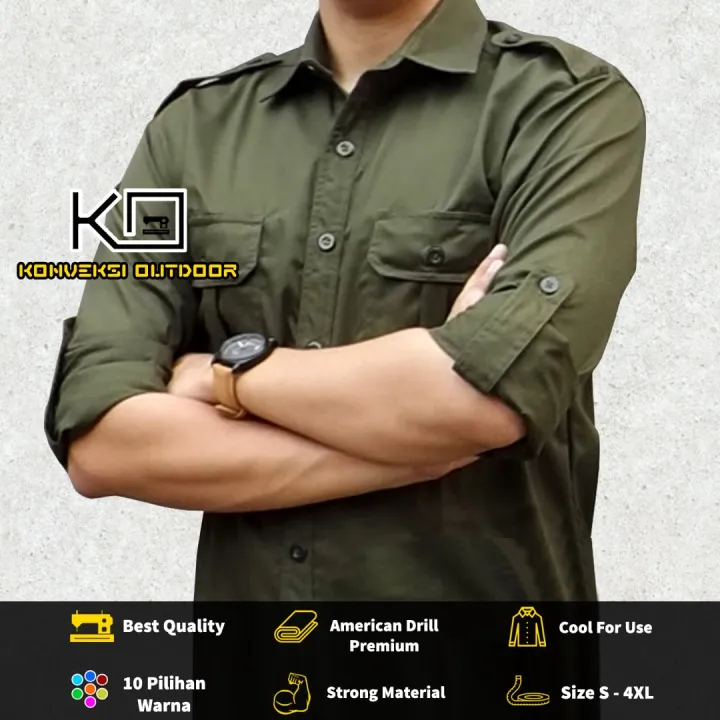 BAJU KEMEJA PDL LAPANGAN OUTDOOR INDOOR PRIA LENGAN PANJANG - Seragam Kerja Kantor Group Kemeja ...