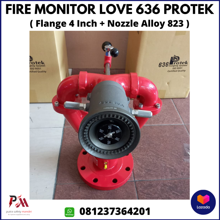 PROTEK 636 FIRE MONITOR LOVE PEMADAM WATER CANNON FLANGE 4 INCH INCLUDE ...