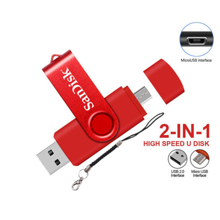 Sandisk OTG 2 Em 1 Micro USB Flash Drive 2.0 Gb 128GB 256GB 512GB 1TB ...