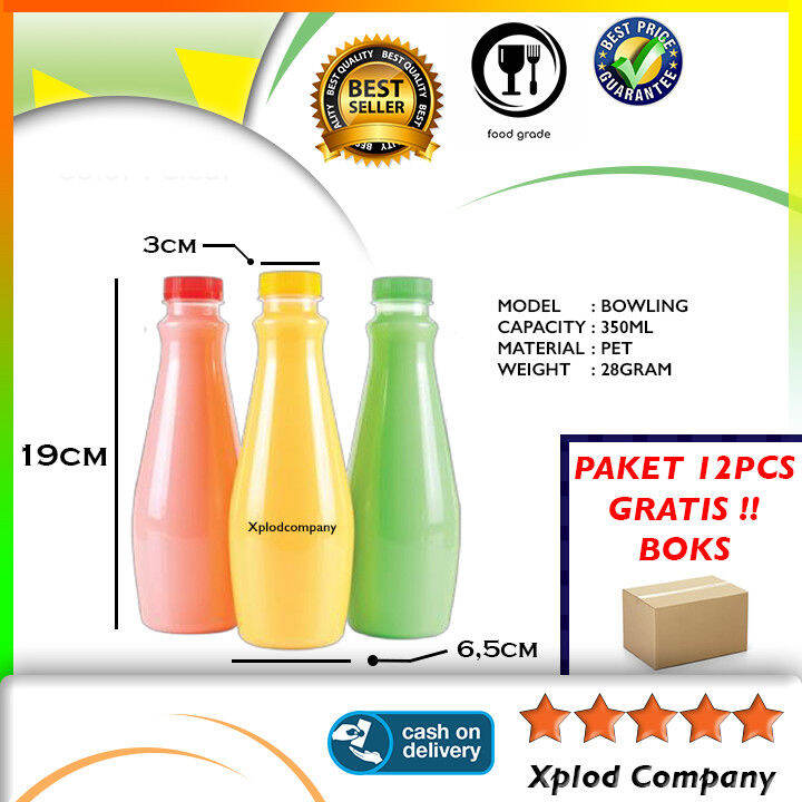 12 pcs Grosir Botol Kemasan Minuman Unik Model Bowling Botol Plastik ...