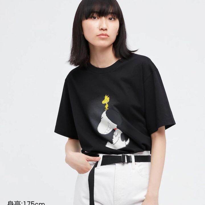 เสื้อยืดผ้าฝ้าย Uniqlo เสื้อยืดลําลอง ผ้าฝ้าย แขนสั้น คอกลม พิมพ์ลาย ...