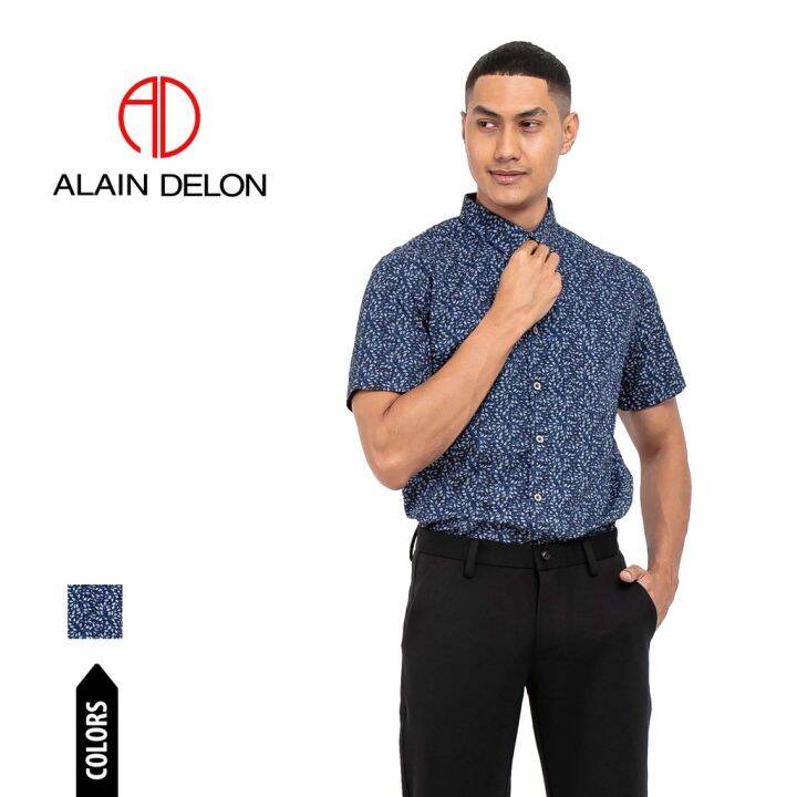 Alain Delon Short Sleeve Slim Fit Printed Shirt - 14421027 | Lazada