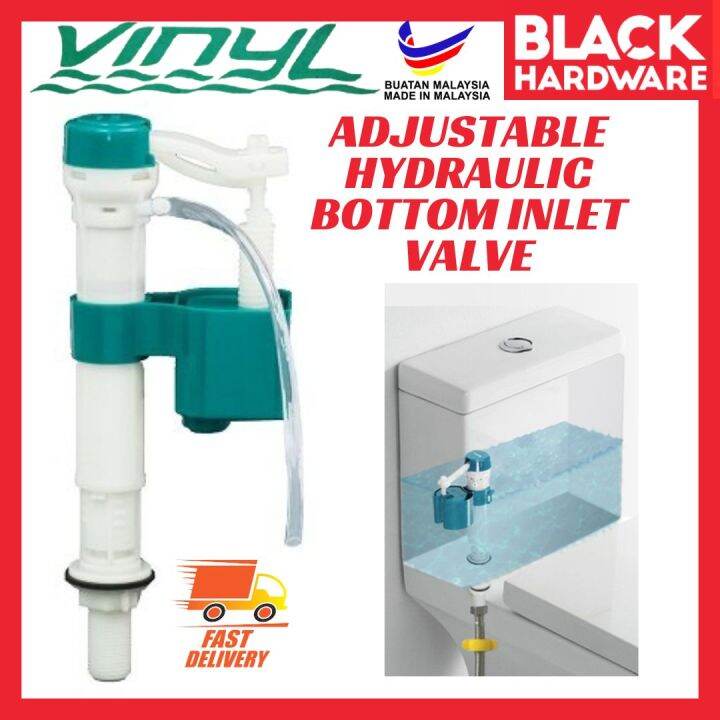Black Hardware Pump Toilet Flush Valve Tandas Inlet Valve Jamban Duduk ...