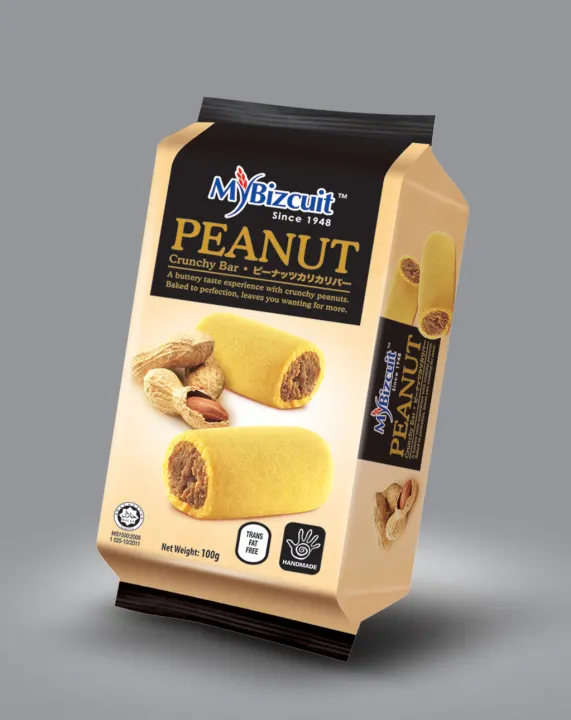 MyBizcuit Peanut Crunchy Bar Biscuit 100g x 5 Packets | Lazada