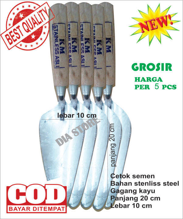 PROMO grosir 5 pcs cetok stenlise besar 20x10 Cetok Sendok Semen Alat ...
