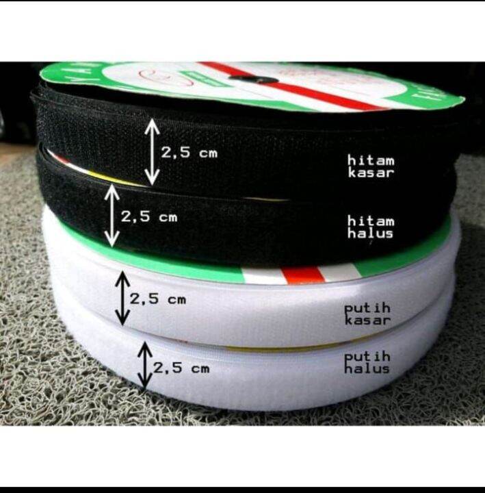PEREKAT VELCRO / MAGIC TAPE KASAR & HALUS PER 1 METER UK.1 INCH / 2,5 ...