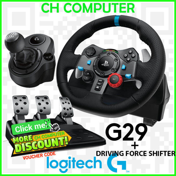 Logitech G29 Driving Force Race Wheel + Logitech G Driving Force ...