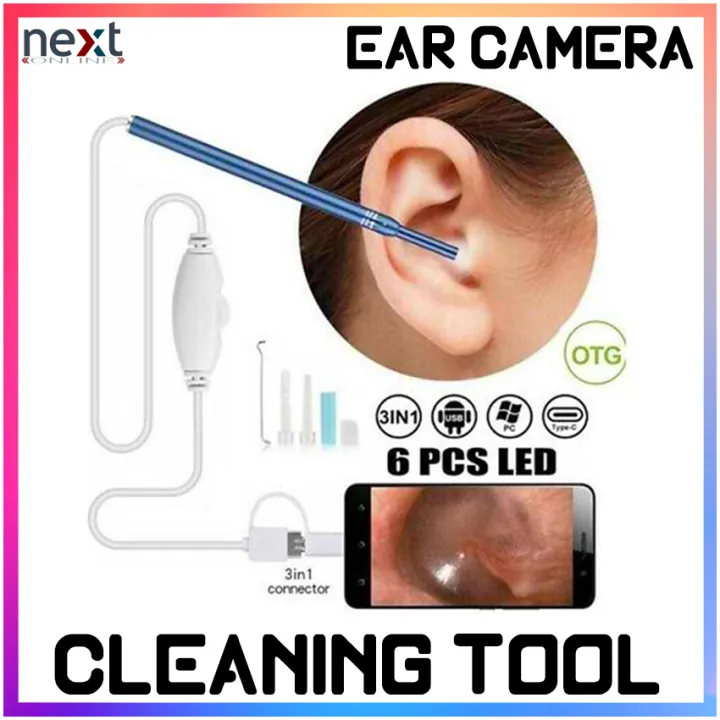 Micro USB and Type-C LED Lighted Camera Ear Spoon Children Adult Visual ...