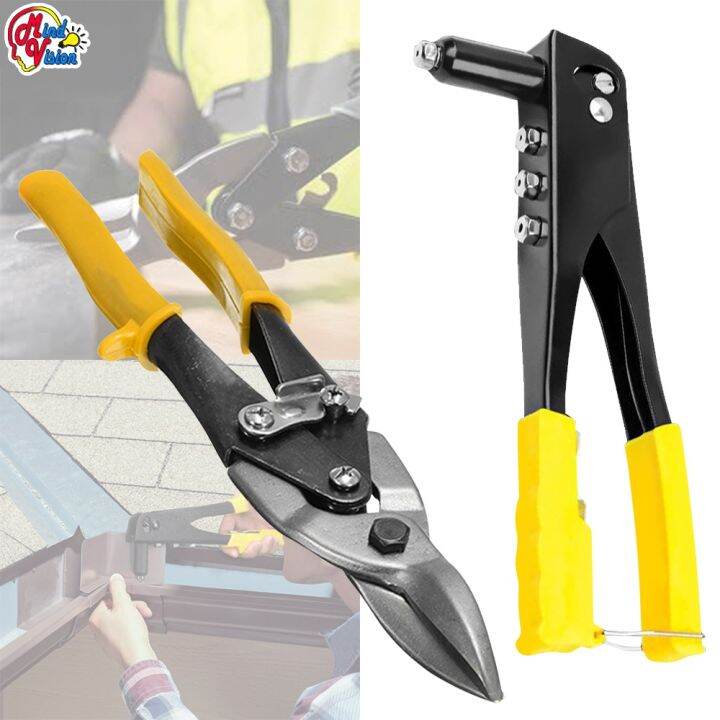 ☁Aviation snips metal sheet cutter Heavy Duty Rivet Hand Riveter Hand ...