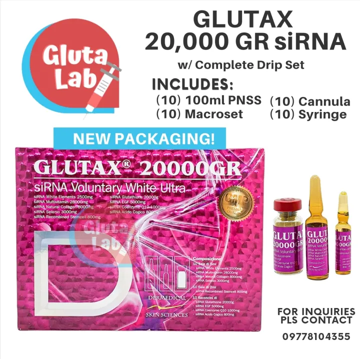 GLUTA LUXXE GLUTAX 20000gr siRNA with complete DRIP SET | Lazada PH