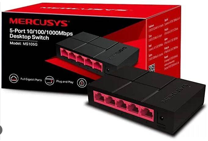 Gigabit Switching Hub MERCUSYS (MS105G) 5 Port (4'') | Lazada.co.th