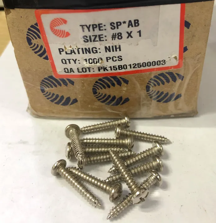 [1000pcs/Box] #8x1" PAN Self Tapping Screws 4.2mm Wood Chipboard Screw ...