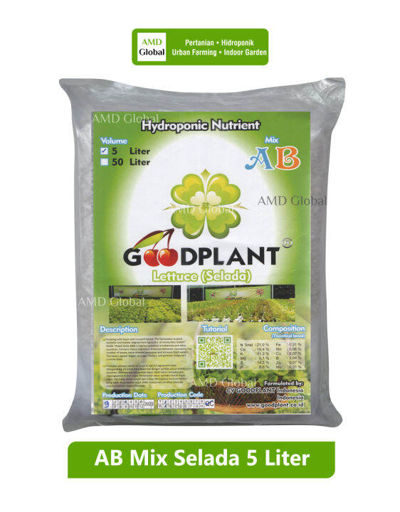 AB Mix Selada Goodplant 5 Liter Nutrisi Hidroponik Khusus Selada ...