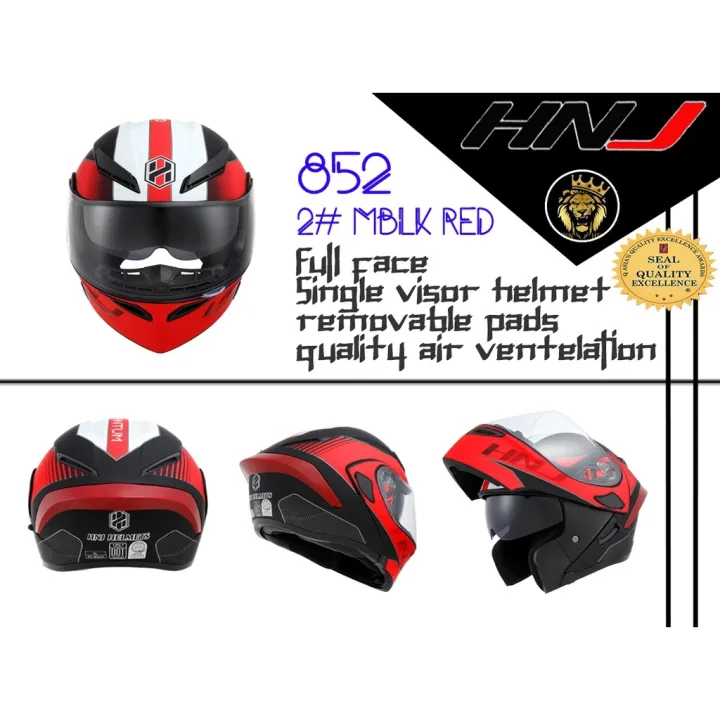 HNJ 852 MODULAR DUAL VISOR FULL FACE HELMET | Lazada PH