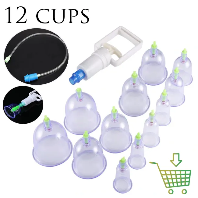 CUP MASSAGE - New 12Pcs. Vacuum Cups Multipurpose Body Therapy Suction ...