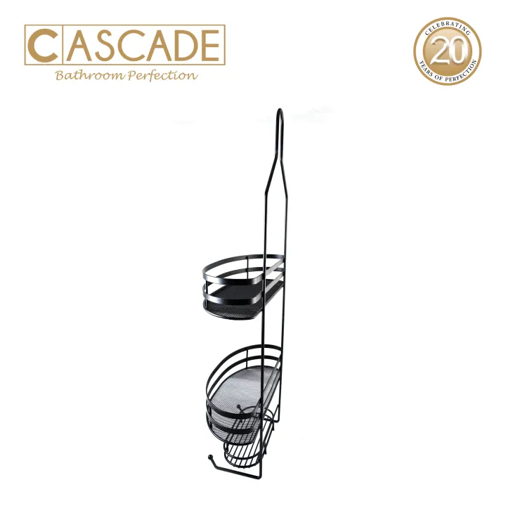 Cascade Powder Coated 2 Layer Shower Caddy in Black L 30 cm x W 13 cm x ...