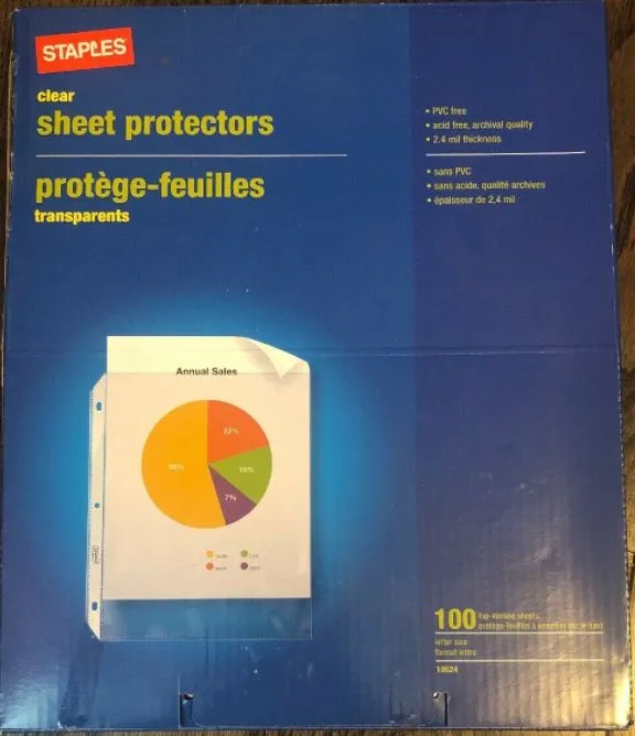 Staples Clear Sheet Protectors, Letter Size, Box of 100 | Lazada PH