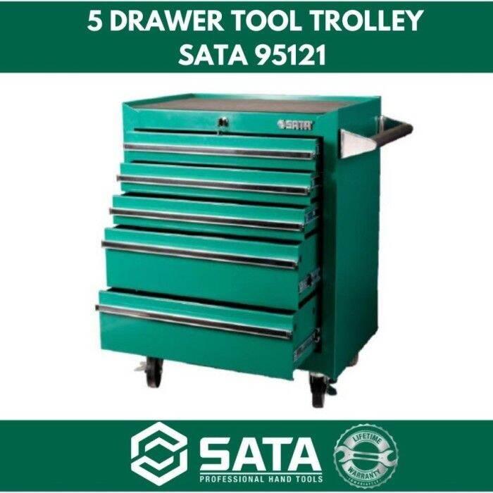 SATA TOOLS KIT SET - 102PCS. 5 DRAWER TOOL TROLLEY SET 95121A | Lazada ...