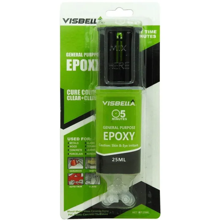 VISBELLA General Purpose Epoxy Mix Injector (25ml) กาวอเนกประสงค์ กาวติดโลหะ กาวติดไม้ กาว ...