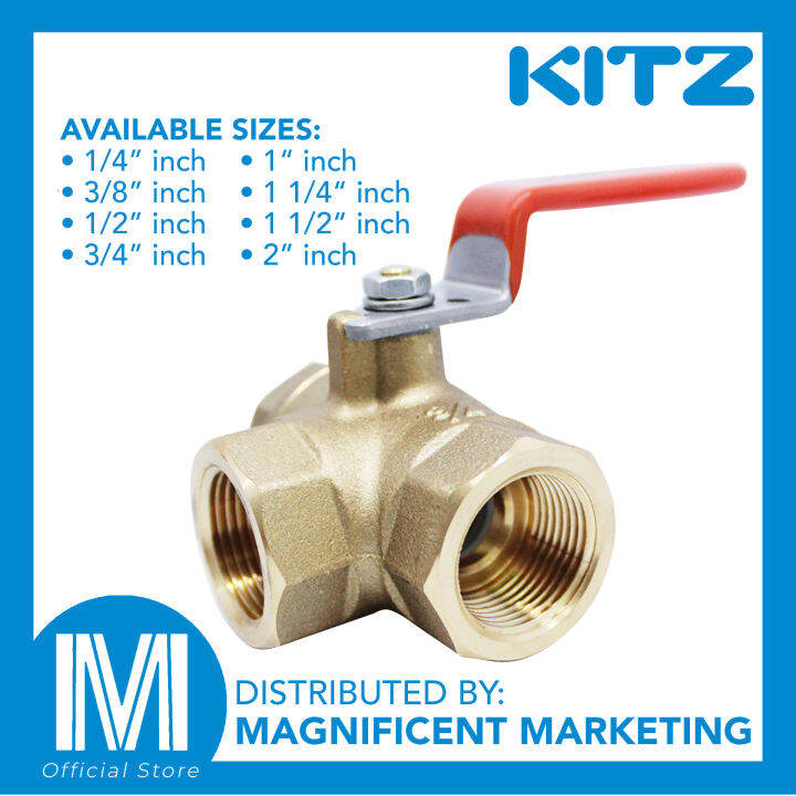 Kitz Japan Brass 3 way Ball Valve AKTN Type 400 psi 400 | Lazada PH