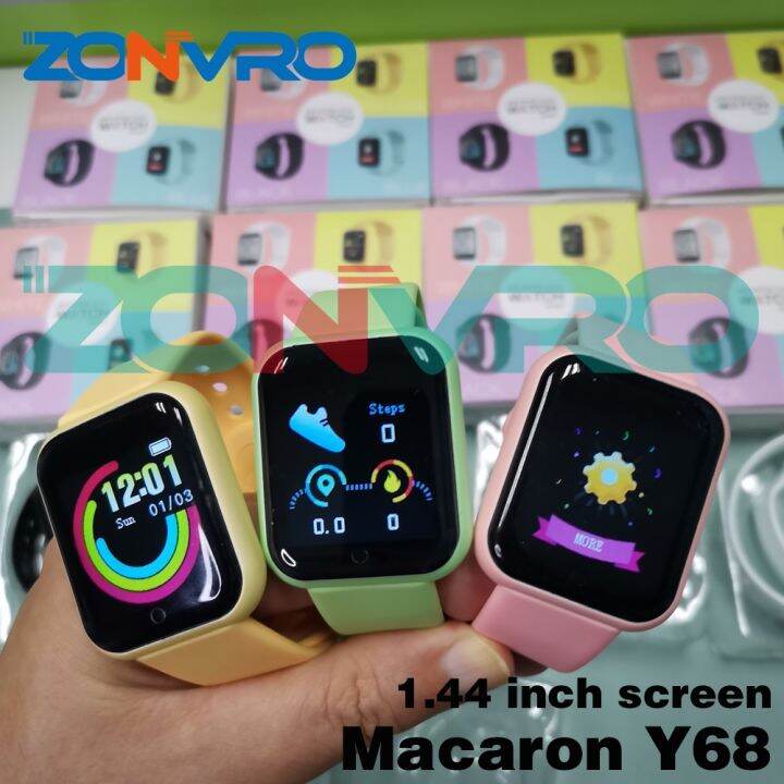 Y68 Smart Watch Macaron Colors Fitness Tracker Blood Pressure Heart ...