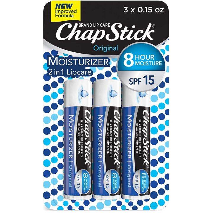 ChapStick Lip Moisturizer and Skin Protectant Lip Balm Tube SPF 15 ...