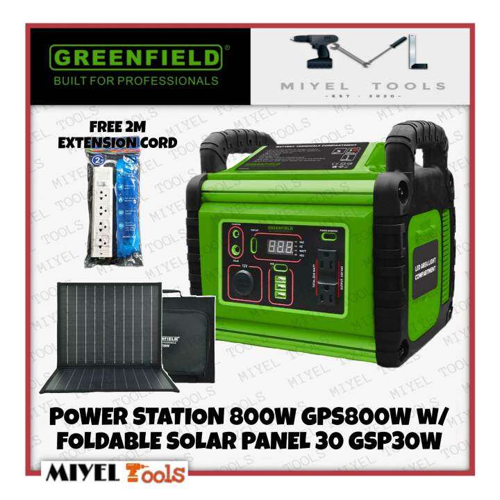 GREENFIELD Power Station 800Watts GPS800W w/ Foldable Solar Panel 30W ...