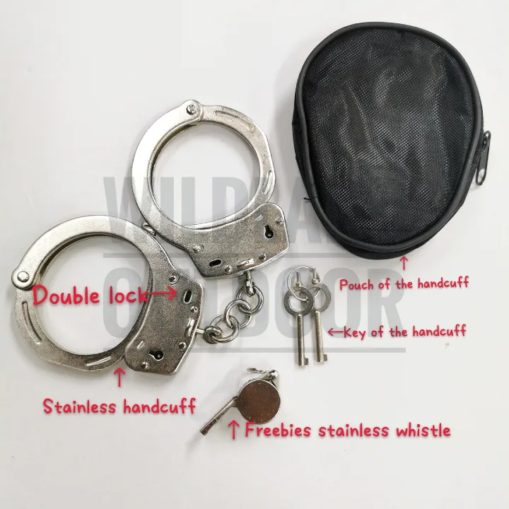 wildland outdoor professional stainless steel double lock Handcuff ...