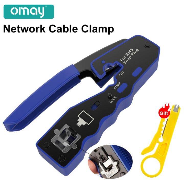 RJ45 UTP Crimper Network Tools Ethernet Cable Stripper Through hole ...
