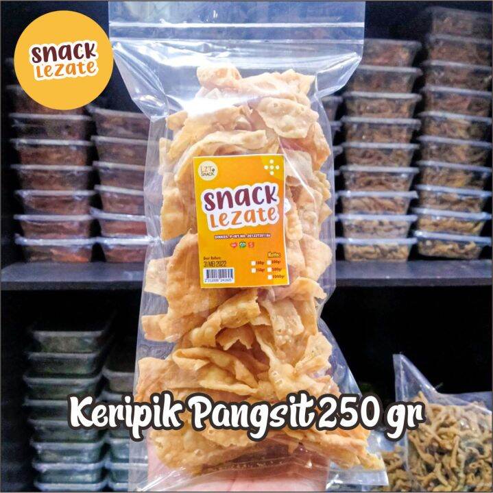 Kripik Pangsit 250GR / Pangsit Bawang Rasa Gurih Asin / Kripik Bawang ...