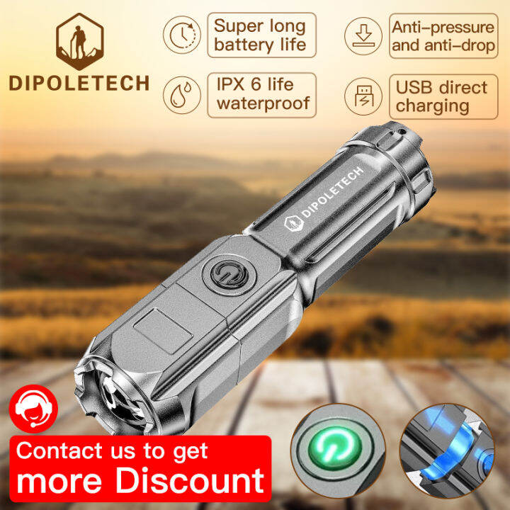 Hot Poweful Bright Focusing Led Flashlight Outdoor Portable Home Built ...