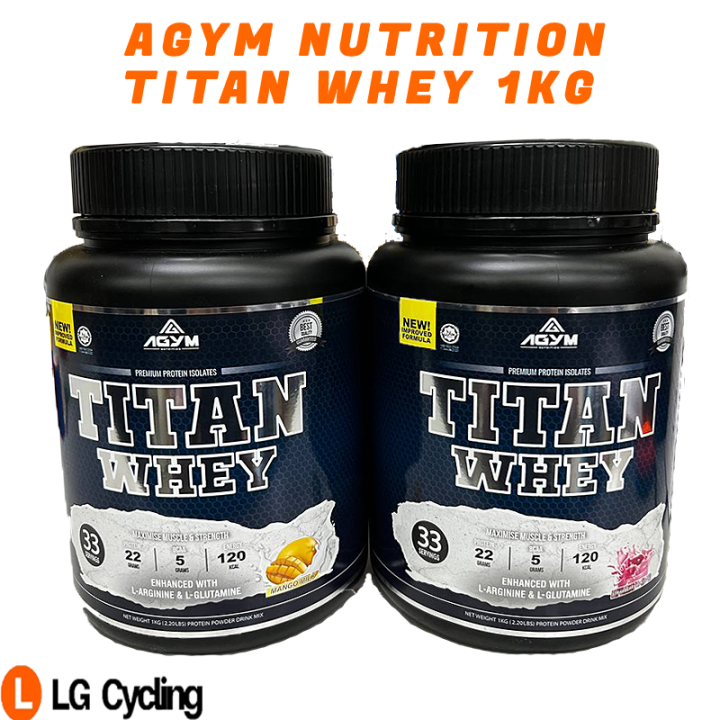 Titan Whey Agym Nutrition 33 Servings 1kg Protein Halal Whey Protein Powder Muscle Building