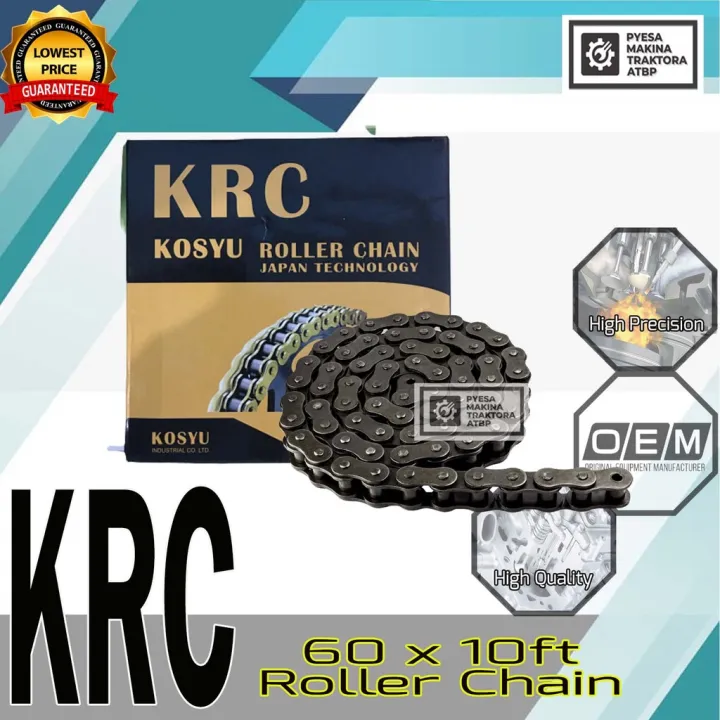 ROLLER CHAIN FOR TRANSMISSION / KULIGLIG BY KRC KOSYU #60 - 10FT ...