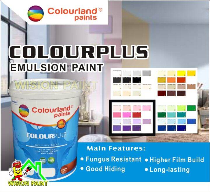 (5L) Colour Plus / Colourland Paints / Emulsion Paint Cat Emulsi / (3/4 ...