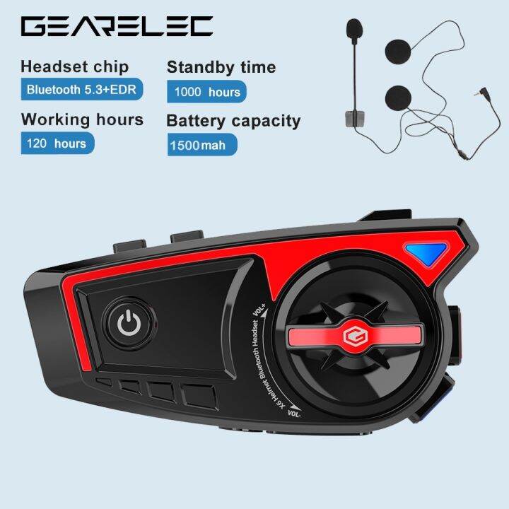 GEARELEC อุปกรณ์สื่อสารสำหรับหมวกกันน็อครถมอเตอร์ไซด์,ชุดหูฟังบลูทูธไร้ ...