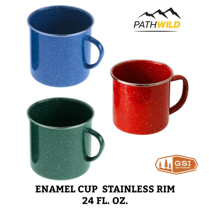 GSI CUP STAINLESS RIM 24 OZ แก้วอีนาเมลเคลือบขอบสแตนเลส ขนาด 24 ออนซ์ ...