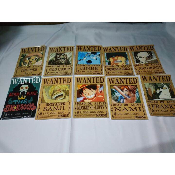 13toy updated bounty SHP one piece wanted poster set of 10 freebies ...