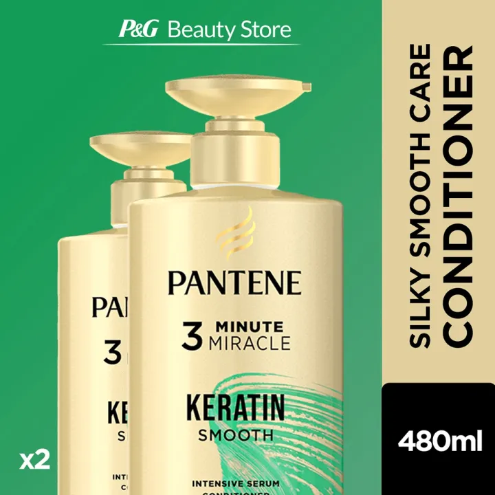 Pantene Keratin Smooth Pro-V 3 Minute Miracle Conditioner 480ml [Silky ...