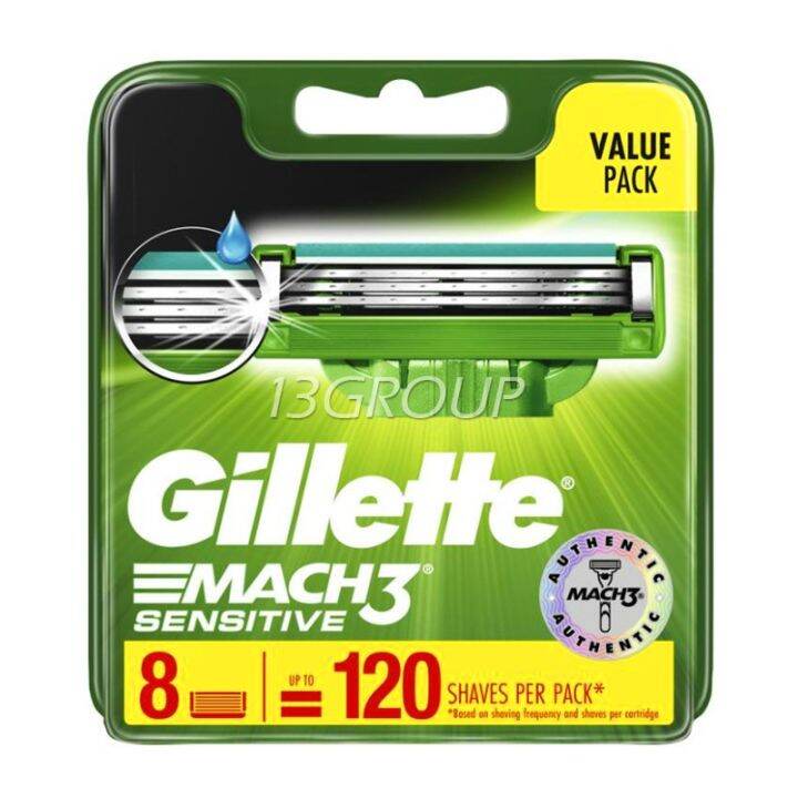 Gillette mach 3 sensitive 8 cartridge, 120 shavers per pack | Lazada ...
