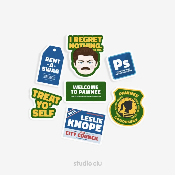 Parks and Recreation Vinyl Sticker Set and 1.75" Button Pin | Lazada PH