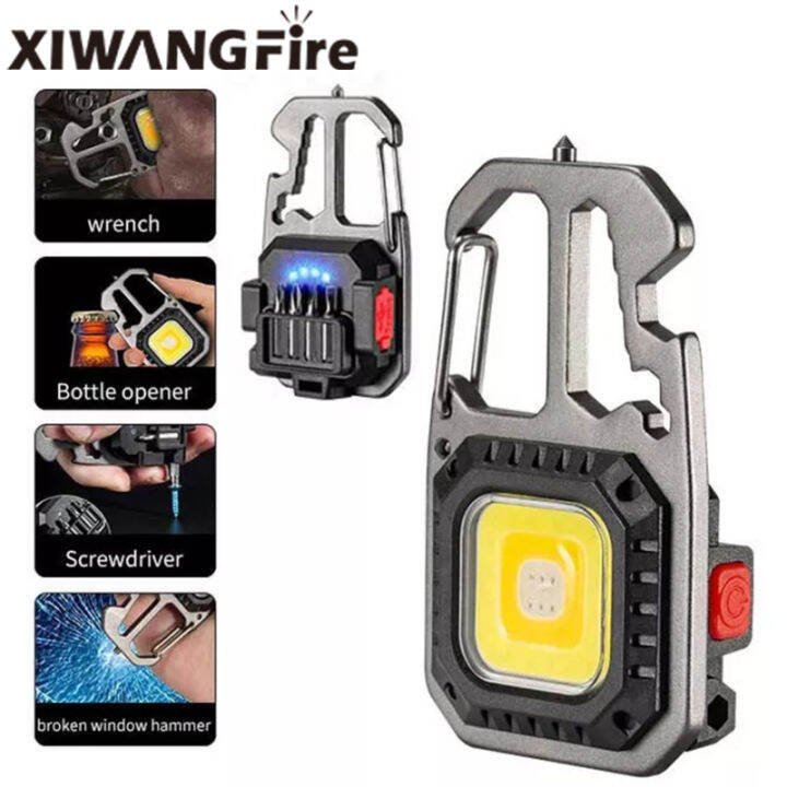 XIWANGFIre Multifunctional Outdoor Key Small Square Lamp/USB Charging Built-in Battery LED ...