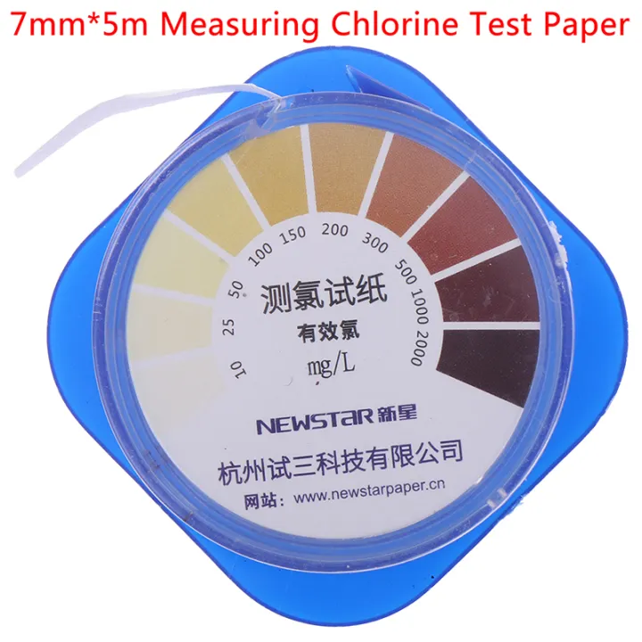 1Roll Chlorine Test Paper Strips Range 10-2000mg/lppm Color Chart ...