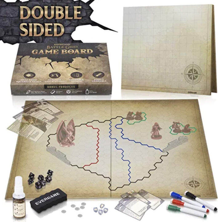 EVERGAME Foldable Reusable DND Mat for Usage with Dungeons and Dragons ...