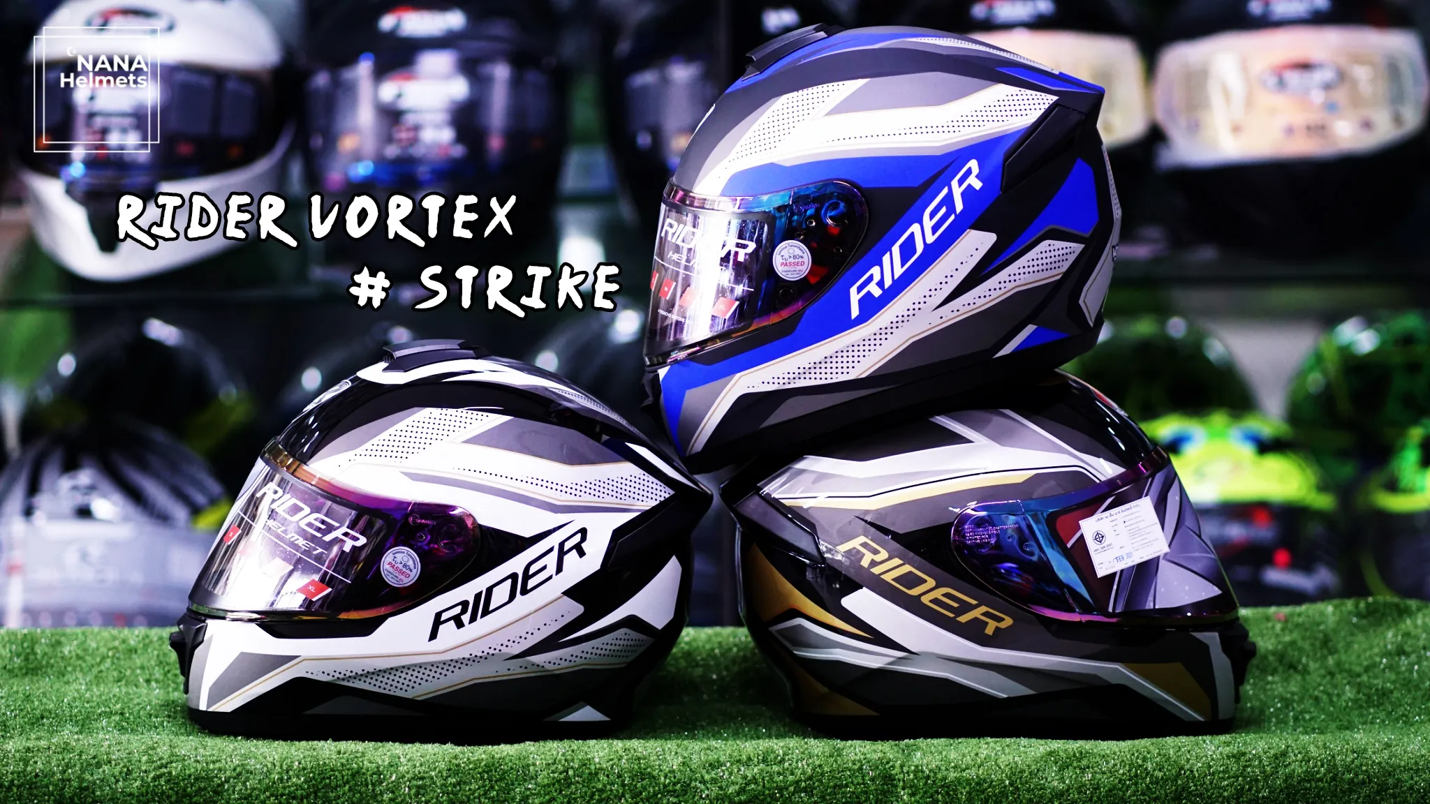 หมวกกันน็อค RIDER VORTEX หมวกกันน็อคเต็มใบ มีไซส์ M L XL L 59-60 CM ...