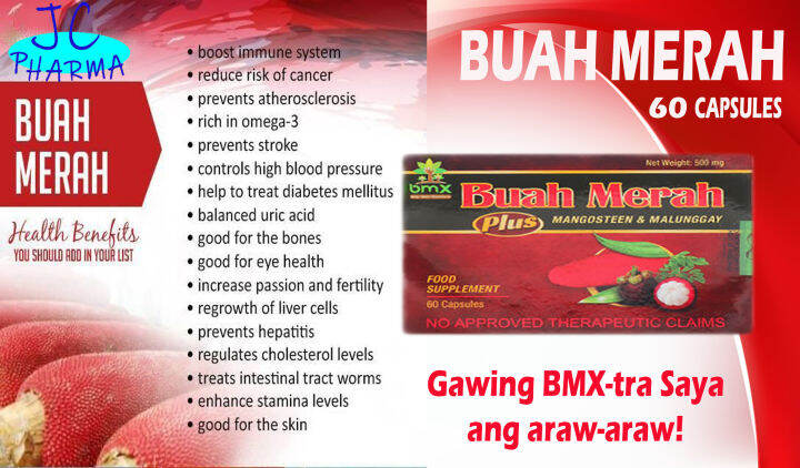 Authentic BMX Buah Merah Food Supplement (60 Capsules) | Lazada PH
