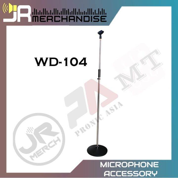 Microphone Stand Straight with Round Metal Plate Base Heavy Duty (WD ...