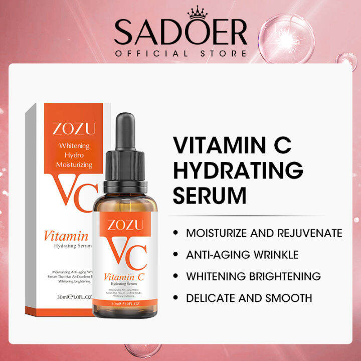 Vitamin C Serum Brightening Anti Aging Firming Hydrating Whitening Skin Repair VC Face Essence ...