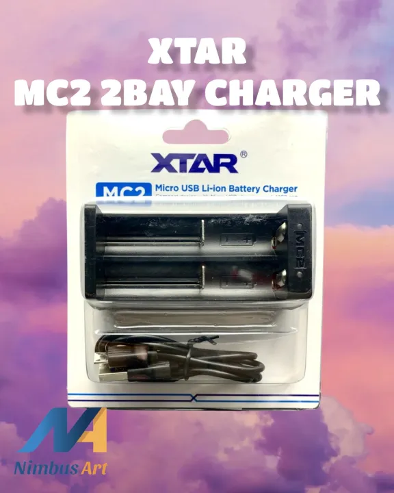 XTAR MC2 2BAY BATTERY CHARGER 1AMP FAST VAPE BATTERY CHARGER ORIGINAL ...