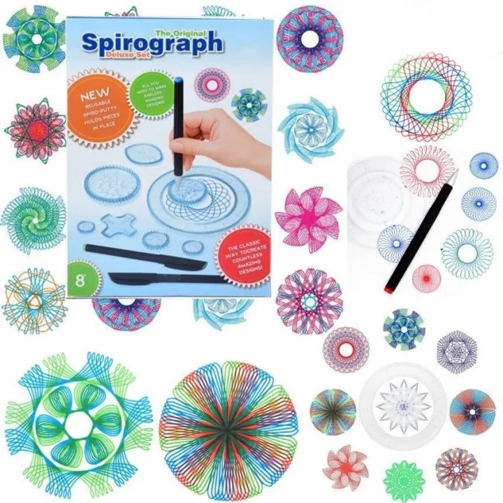 Spirograph Design Set Tin Draw Drawing Kids Art Craft Create Toy Spirograph Geometric Ruler ...