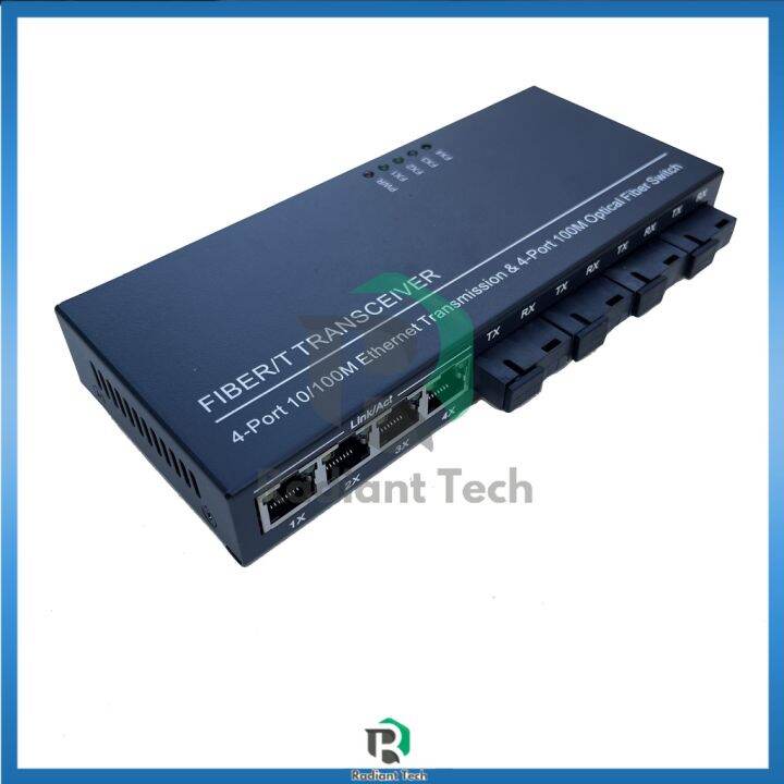 Fiber Switch 4 SC Port 4 RJ45 Port 10/100M Fiber Transceiver Media Converter | Lazada PH